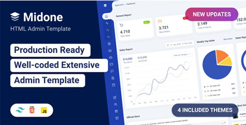 ThemeForest - Midone v4.0.7 - Laravel 8 Admin Dashboard Template + HTML Version + XD Design File ...