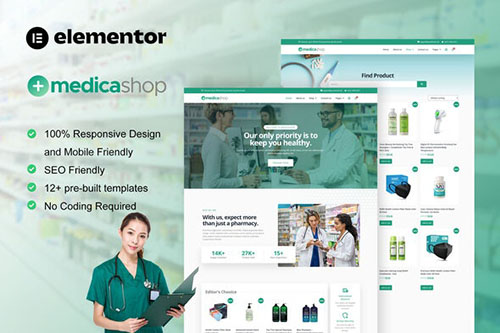 ThemeForest - MedicaShop - Pharmacy & Medical Store Elementor Template ...